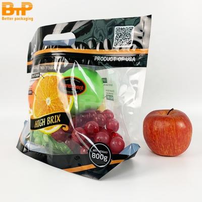 China Custom-printed MOQ100pcs Fruit Packaging Bags With Zippers and Holes Smell-proof Food-grade Packaging Bags for sale