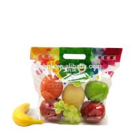 China Custom Logo Transparent Cherry Grape Fruit Stand up Pouch with Zipper and Handle Recyclable Plastic Packaging Bags for sale
