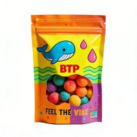 China Custom Vibrant Pop-Art Candy Stand-Up Pouches Food-Grade Clear Window for Snack Display for sale