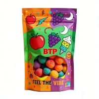 China Custom Vibrant Pop-Art Candy Stand-Up Pouches Food-Grade Clear Window for Snack Display for sale