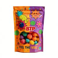 China Custom Vibrant Pop-Art Candy Stand-Up Pouches Food-Grade Clear Window for Snack Display for sale