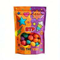 China Custom Vibrant Pop-Art Candy Stand-Up Pouches Food-Grade Clear Window for Snack Display for sale