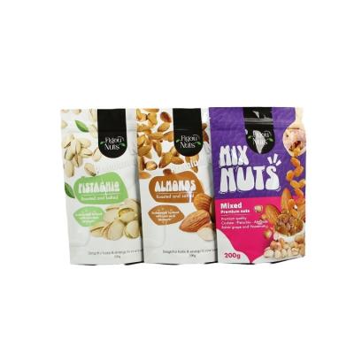 China MOQ 100pcs Custom Printed Moisture-Proof Food Grade Stand-Up Pouch for Pistachio, Almond & Mixed Nut Freshness Retention for sale