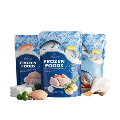 China Custom PE Stand up Zipper Pouches with Offset Printing for Frozen Seafood & Poultry Freshness Preservation (Disposable) for sale