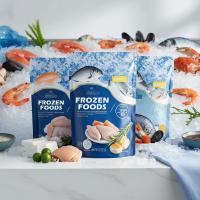 China Custom PE Stand up Zipper Pouches with Offset Printing for Frozen Seafood & Poultry Freshness Preservation (Disposable) for sale