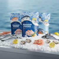 China Custom PE Stand up Zipper Pouches with Offset Printing for Frozen Seafood & Poultry Freshness Preservation (Disposable) for sale