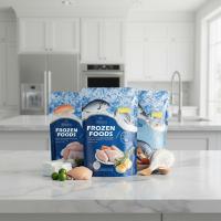 China Custom PE Stand up Zipper Pouches with Offset Printing for Frozen Seafood & Poultry Freshness Preservation (Disposable) for sale