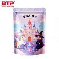 China Bulk Supply Custom Cartoon Stand up Pouch Snack Bags with Zipper Top for Children's Food Disposable Wholesale Packaging for sale