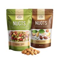 China Custom Printed Durable Food-Grade Side Gusset bag Nut Heat Moistureproof Resealable for Mixed Single Nuts Retail Holiday Gifting for sale
