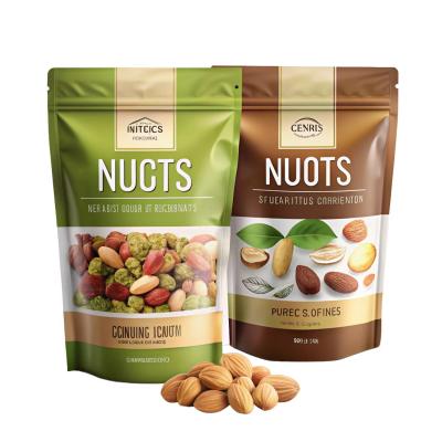 China Custom Printed Durable Food-Grade Side Gusset bag Nut Heat Moistureproof Resealable for Mixed Single Nuts Retail Holiday Gifting for sale