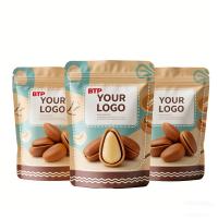 China MOQ 1000pcs Custom Printed Stand up Nut Snack Bags Heat Seal Moistureproof Resealable for Retail and Daily Snacking for sale