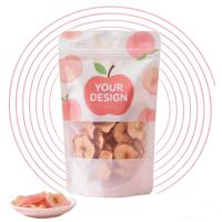 China Custom Printed Stand up Dried Fruit Bags Clear Window Heat Seal PE Material Moistureproof Resealable for Retail Daily Snacking for sale