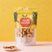 China Custom Printed Stand up Dried Fruit Bags Clear Window Heat Seal PE Material Moistureproof Resealable for Retail Daily Snacking for sale