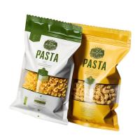 China Custom Printed Food Grade PE Pasta Packaging Bags with Clear Window Moistureproof Resealable for Retail and Home Cooking for sale