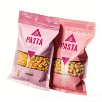 China Custom Printed Food Grade PE Pasta Packaging Bags with Clear Window Moistureproof Resealable for Retail and Home Cooking for sale