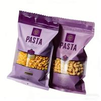 China Custom Printed Food Grade PE Pasta Packaging Bags with Clear Window Moistureproof Resealable for Retail and Home Cooking for sale