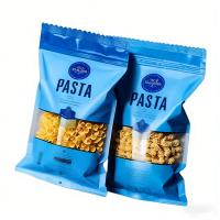 China Custom Printed Food Grade PE Pasta Packaging Bags with Clear Window Moistureproof Resealable for Retail and Home Cooking for sale