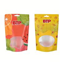 China Custom Disposable Food-Grade Snack Bags Hang Hole Clear Window Moistureproof Stand-Up Zipper for Freshness Lock Hot Stamping for sale