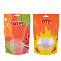 China Custom Disposable Food-Grade Snack Bags Hang Hole Clear Window Moistureproof Stand-Up Zipper for Freshness Lock Hot Stamping for sale