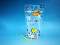 China 100 Pcs Drink Pouches with Holes Freezable Juice Pouches Zipper Plastic Pouch Drink Bags for Cold Hot Drinks for Adults and Kids for sale