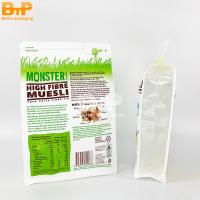 China Custom logo Printing Low Qty MOQ   Flat Bottom Oat Plastic Pouch square Bottom Bags for Food Packaging Matte Plastic Bags for sale