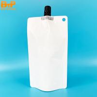 China Custom 500ml Spout Stand up Pouch Plastic Bag Reusable Juice Sauce Shampoo Bag Drinks White Food Beverage Packaging Bags for sale