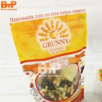 China Custom Clear Window 250g/500g Cornmeal Ziplock Food Stand Up Pouch Oatmeal Reusable Frosted Packaging Bag for sale