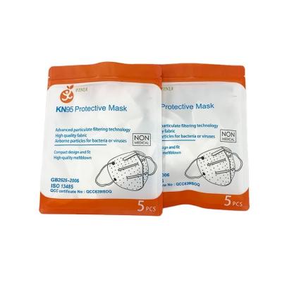 China China Factory Custom Resealable Mouth-muffle Pouch Reusable Plastic Zip Lock Packaging Bag for N95/KF94/medical Facemask for sale