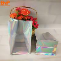 China Customized Brand Logo Aluminum Foil Packaging Bag Holographic Laser Packaging Pouch Bag with Zipper Package for sale
