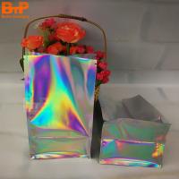 China Customized Brand Logo Aluminum Foil Packaging Bag Holographic Laser Packaging Pouch Bag with Zipper Package for sale