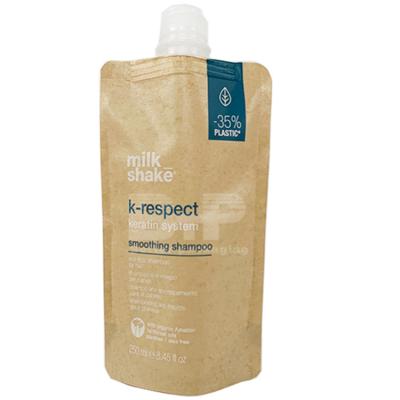 China Eco Friendly Pouch Zipper Custom Printed Bag Packing Paper Biodegradable Kraft Packaging Spout Pouch Doypack for Liquid Shampoo for sale