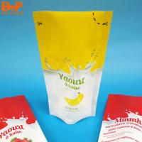 China Juice Pouch Energy Gel Milk Drink Sachets Custom Printed Stand up Plastic 200ml PE Heat Seal Gravure Printing OEM Beverage for sale