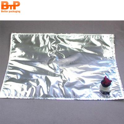 China Aluminum or Transparent Beverage 1L 3L 5L 10L 20L Wine Juice Bags Packaging Bib Bag in Box With Butterfly Value Take Out Using for sale