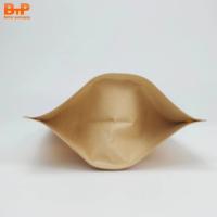 China Custom-Printed Biodegradable  Brown Kraft Paper Pouch Bag Clear Window Pouches  Stand up Food Packaging Zipper Bags for sale