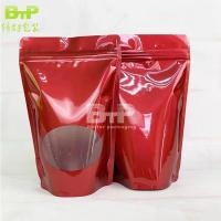 China Food Grade Resealable Ziplock Stand up Pouch Waterproof Bag with Window for Dry Food Tea for sale
