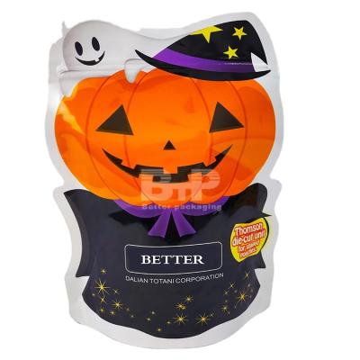 China BPA Free Shaped Pouch Special Shaped Bag Baby Food Pumpkin Aluminum Foil Portable Packaging Mylar Die Cut Stand up Bag for sale