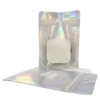 China 100 Pieces Mylar Holographic Stand-up Bags with Zipper Resealable Bags Smell Proof Bags Foil Pouch for Party Food Storage for sale