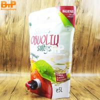 China Customized 1L/3L/5L Butterfly Valve Stand up Beverage Juice Drink Double Bottom Bags Red Wine Liquid Packaging BIB Bag in Box for sale