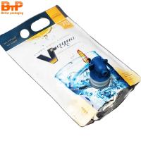 China 1.5 Liter Liquid Packaging Bag With Vitop Valve Stand up Pouch for Juice Wine Water Package With Handles for sale