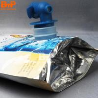China 1.5 Liter Liquid Packaging Bag With Vitop Valve Stand up Pouch for Juice Wine Water Package With Handles for sale