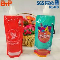 China Customized Printed Stand Up Spout Pouch 500ml Juice Packaging Bag Folded the kettle. Mountaineering water bag for sale