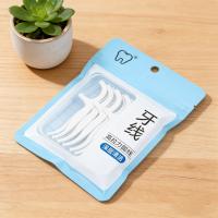 China Custom Printed Disposable Dental Floss Pick Three-Sided Sealed Resealable Zipper Bag with Clear Window PET/PE Material for sale