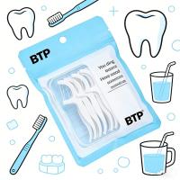 China Custom Printed Disposable Dental Floss Pick Three-Sided Sealed Resealable Zipper Bag with Clear Window PET/PE Material for sale