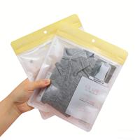 China Custom Logo Apparel Packaging Bag with Three Side Seal Clear Window Resealable Zipper Pouch Hang Hole for Tank Tops & Underwear for sale