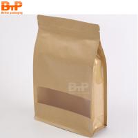 China Customized Kraft Paper Stand up Pouch Bags, Resealable Bag with Transparent Window and Tear Notch for Multipurpose Storage for sale