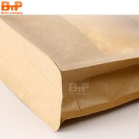 China Customized Kraft Paper Stand up Pouch Bags, Resealable Bag with Transparent Window and Tear Notch for Multipurpose Storage for sale