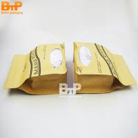 China Clear Front Snack Nuts Beans Packaging Bags Multiple Sizes Classic Durable One Side Kraft Paper Zip Lock Stand Pouches for Food for sale