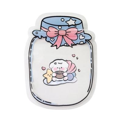 China MOQ 100pcs Custom Valentine's Day CPP Plastic Self Sealing Food Grade Zipper Top Bags for Snacks Cakes (Cartoon Shaped) for sale