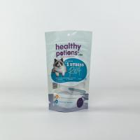 China Custom Plastic Stereo Zipper Bag With Frosted Window Dog Food Snack Packaging Bag Freeze Dried Pet Food Dog Packaging Pouch Bag for sale