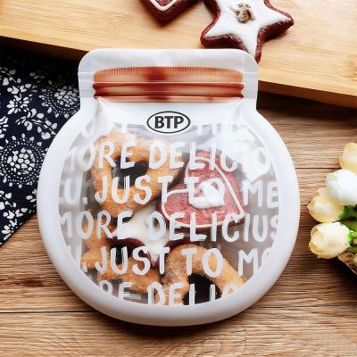 China Custom Size Logo Printed Mason Jar Shaped Resealable Zipper Pouches, Special Die Cut Irregular Shape PE Packaging Bags for Cookie, Candy, Biscuit, Bakery Snack Storage for sale